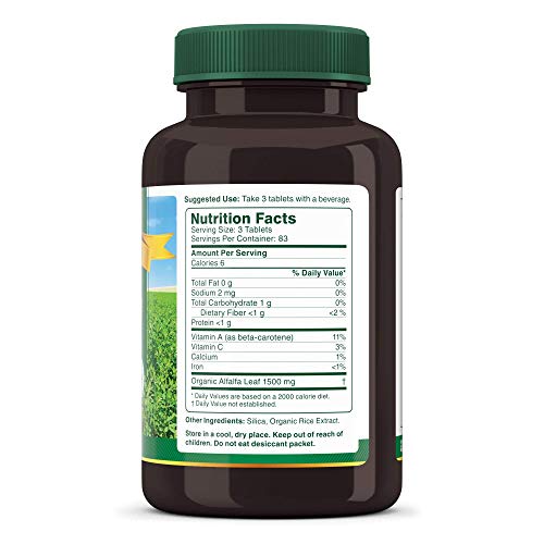 250 tablets of alfalfa