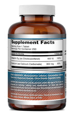 250 tablets of calcium and vitamin D