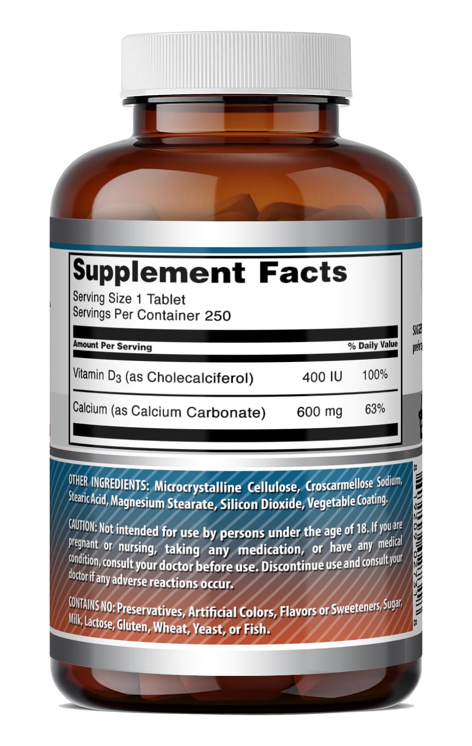250 tablets of calcium and vitamin D