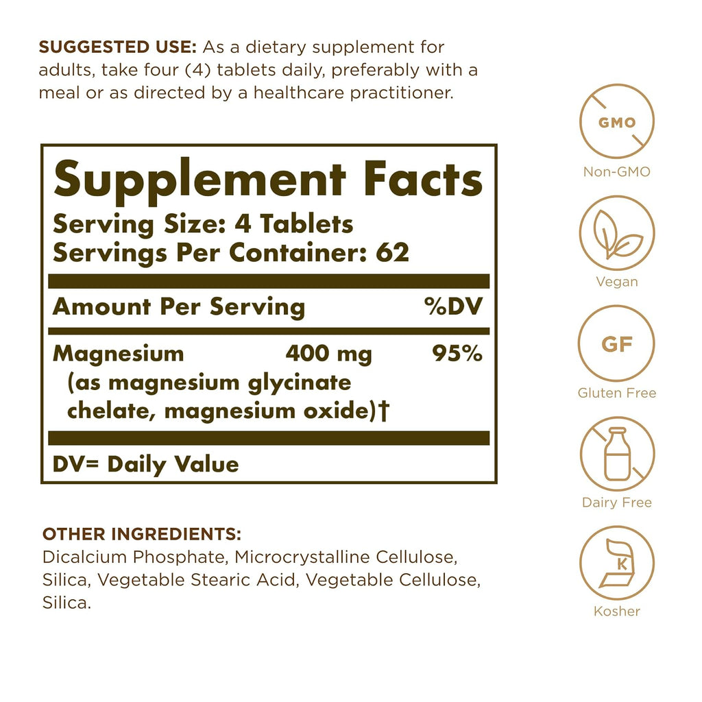 250 tablets of magnesium for muscle health