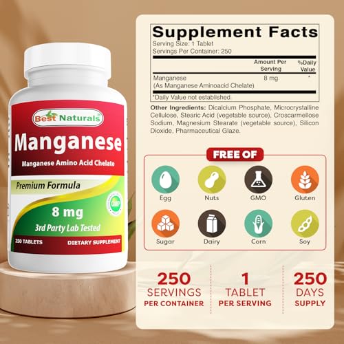 250 tablets of manganese for vitality