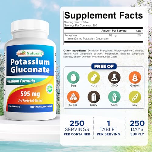 250 tablets of potassium gluconate