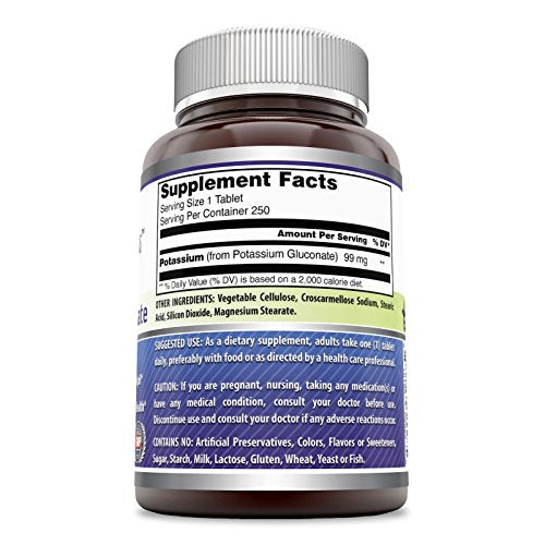 250 tablets of potassium supplement