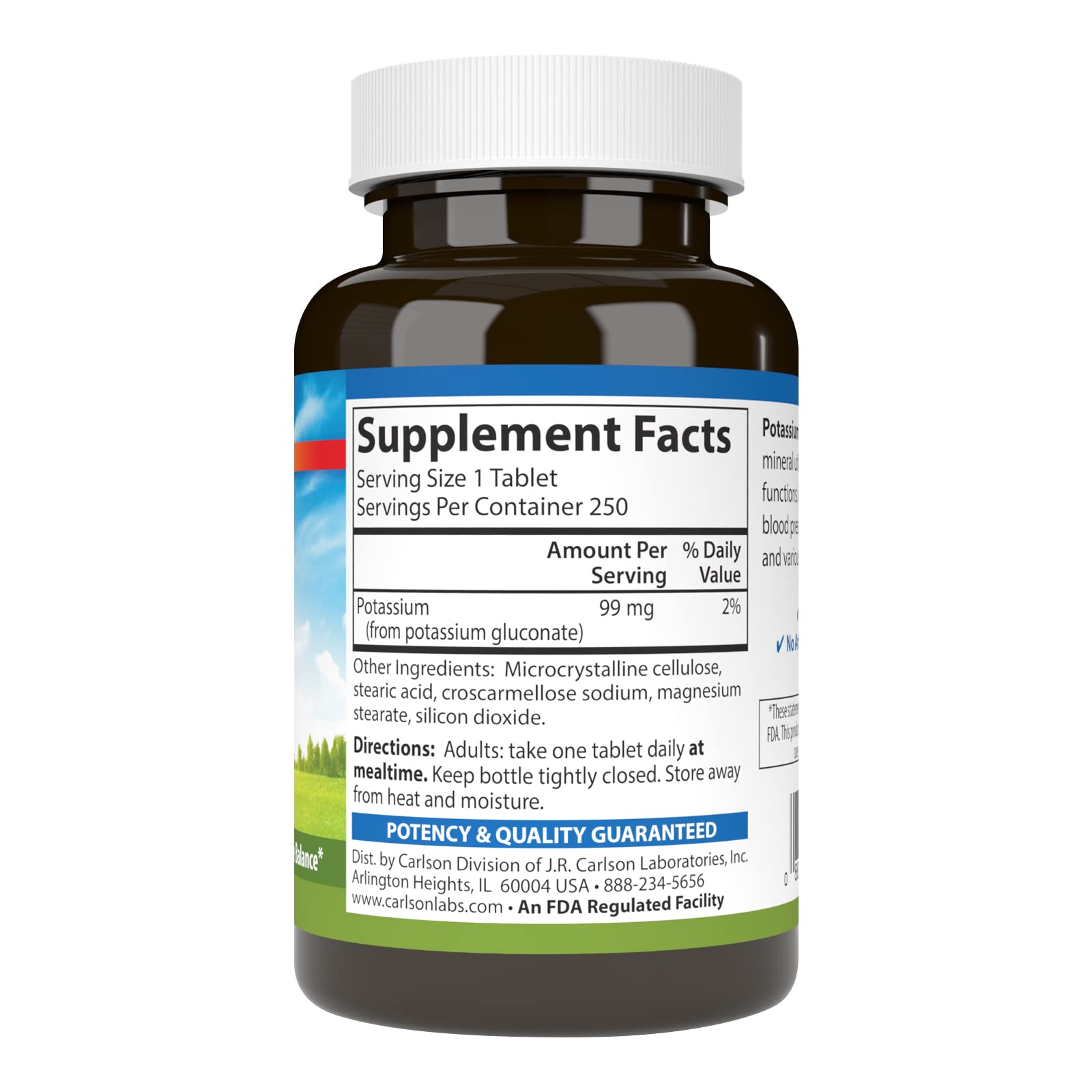 250 tablets of potassium supplement