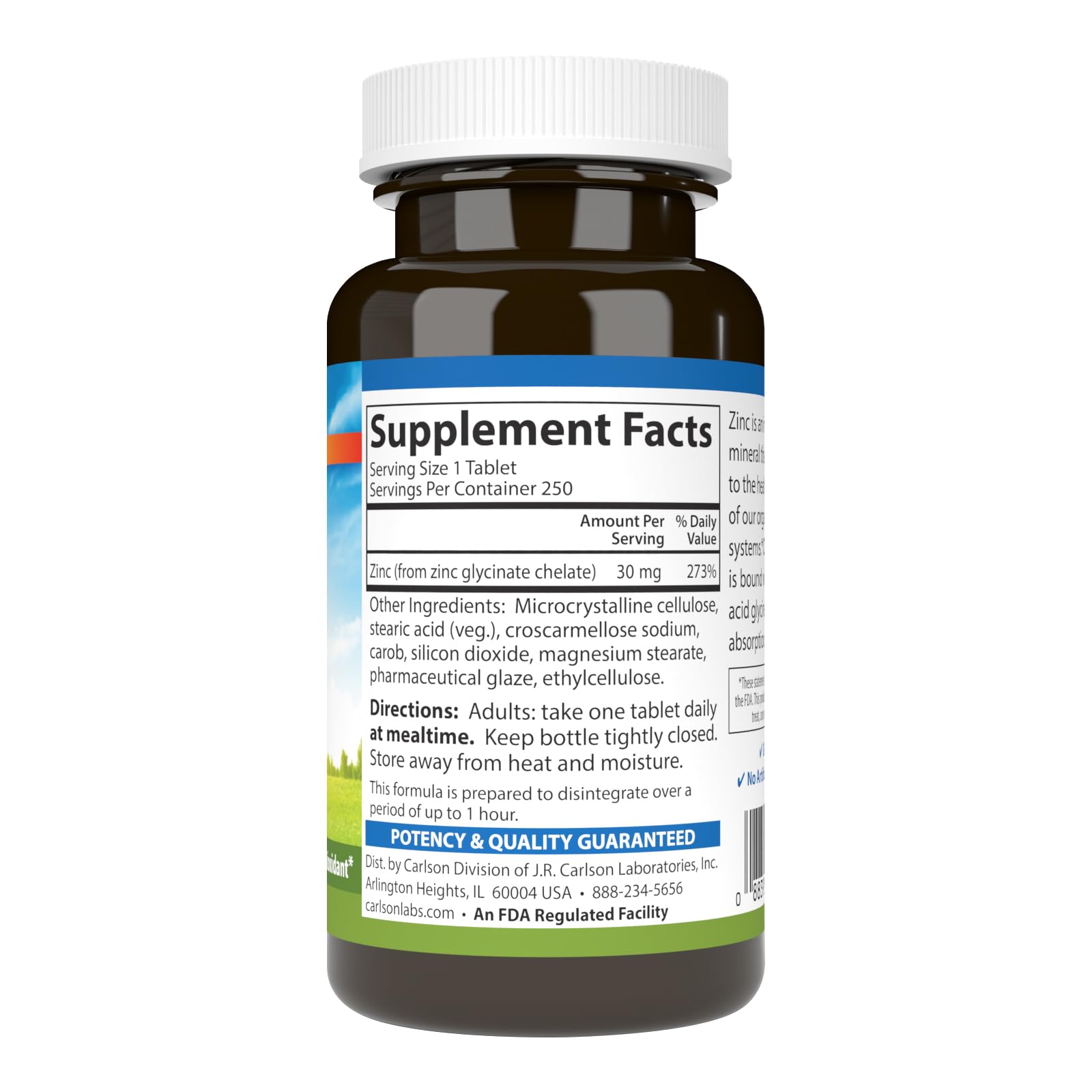 250 tablets of zinc for health