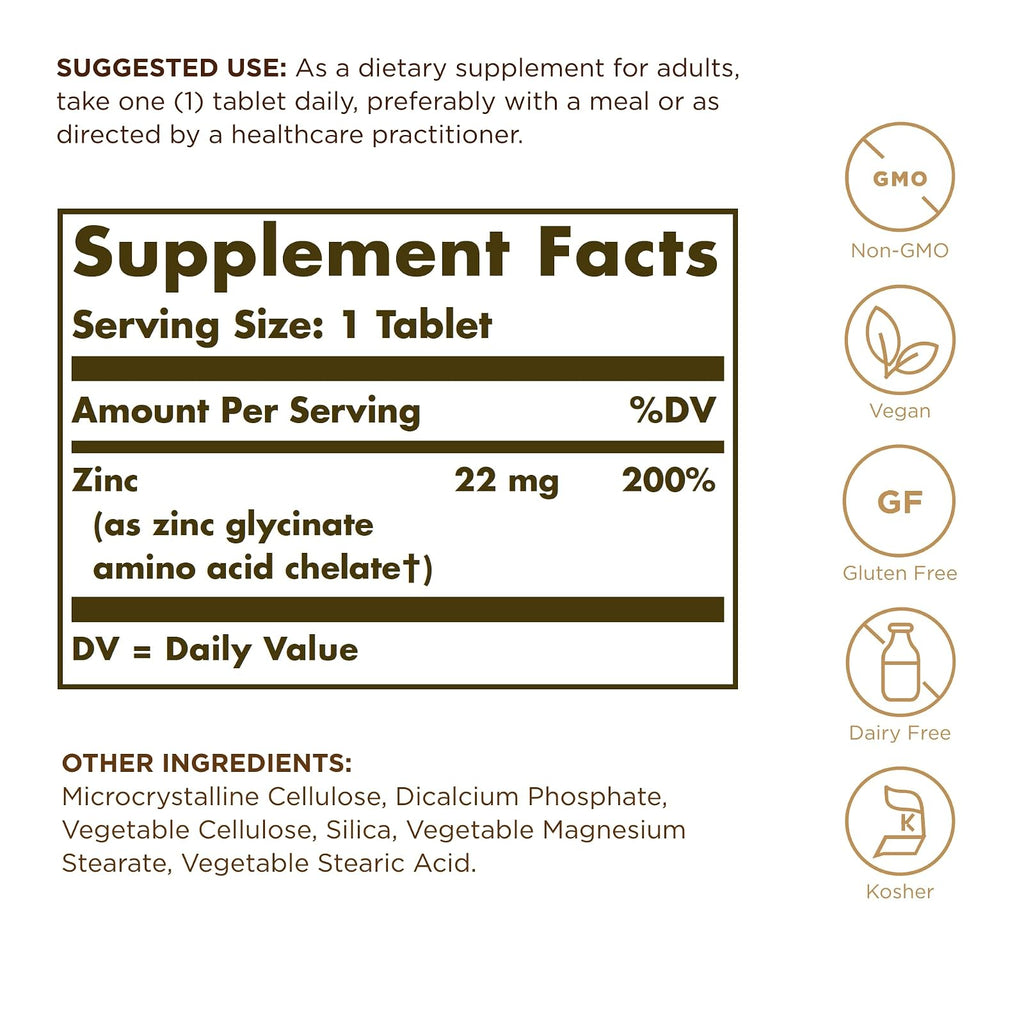 250 tablets of zinc for immunity