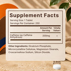 250 vegetarian caffeine endurance tablets