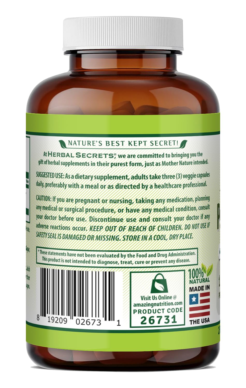 250 veggie capsules of psyllium