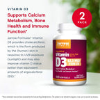 2500 IU Vitamin D3 for immunity