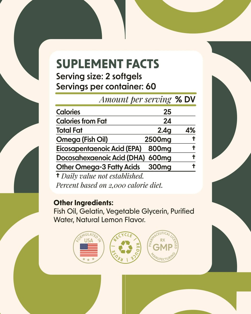 2500 mg omega 3 softgels