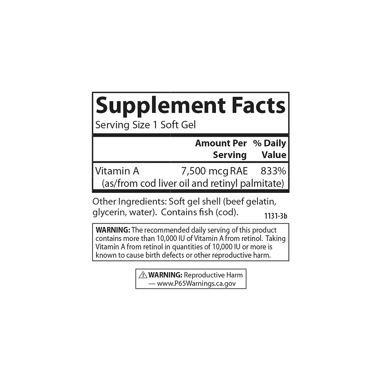 25000 IU vitamin A for vision