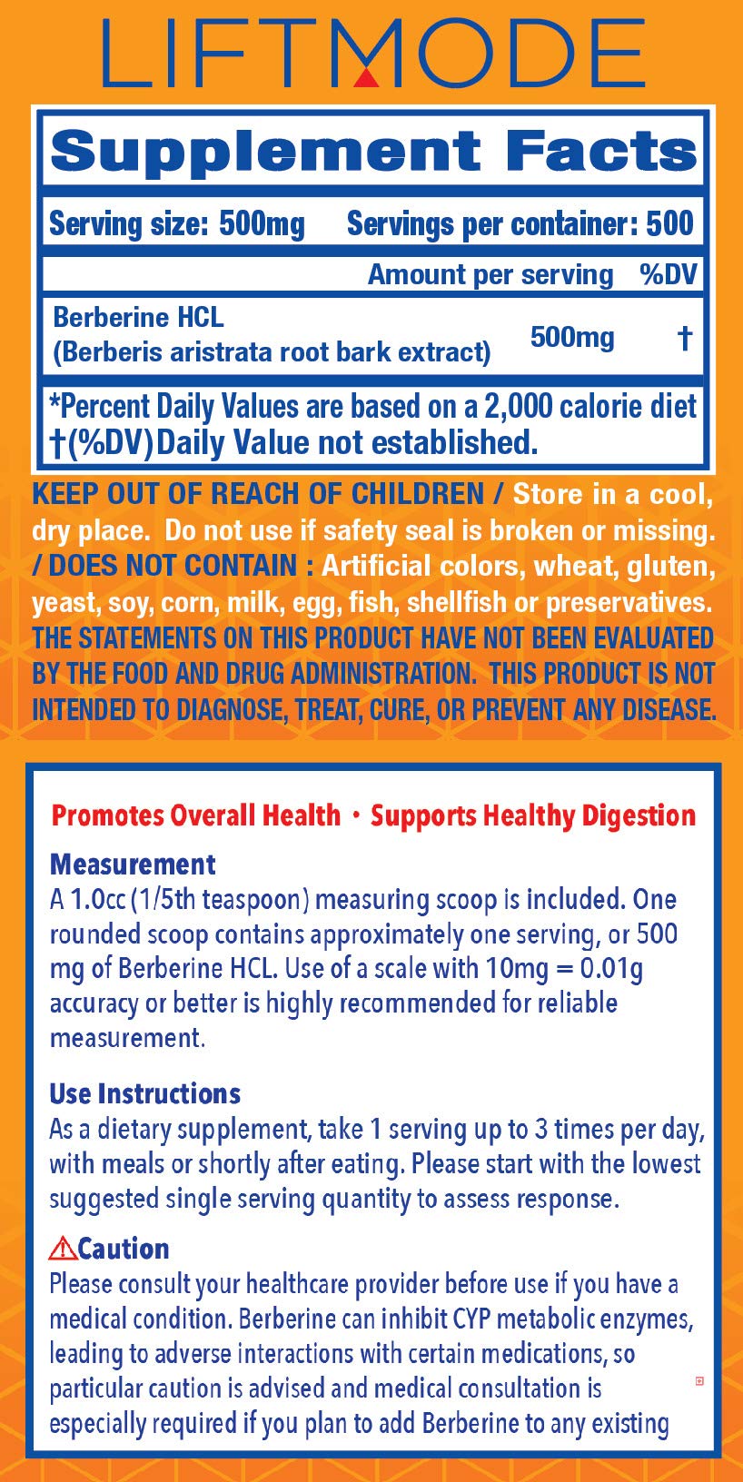 250g Berberine powder for daily use