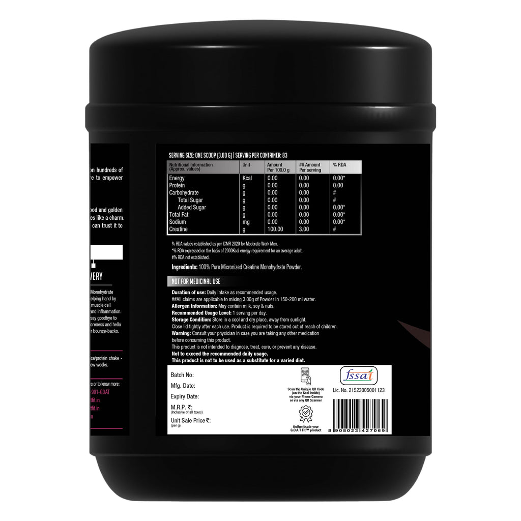 250g creatine for optimal performance