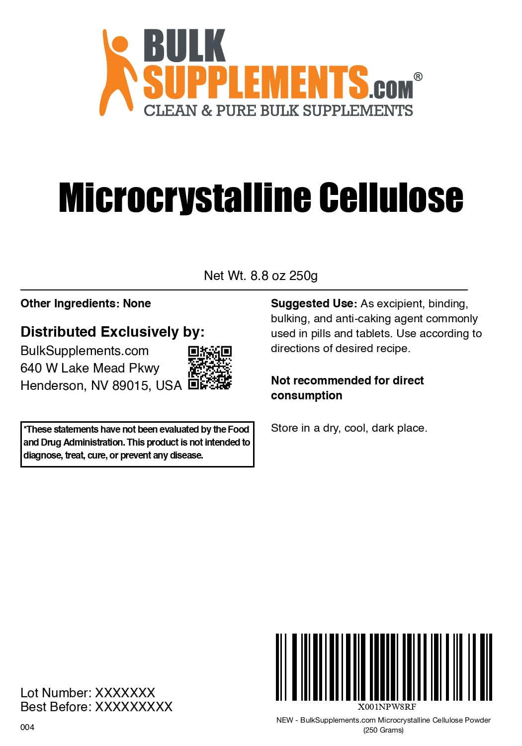 250g microcrystalline cellulose for health