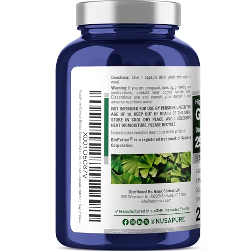 250mg ginkgo biloba veggie capsules