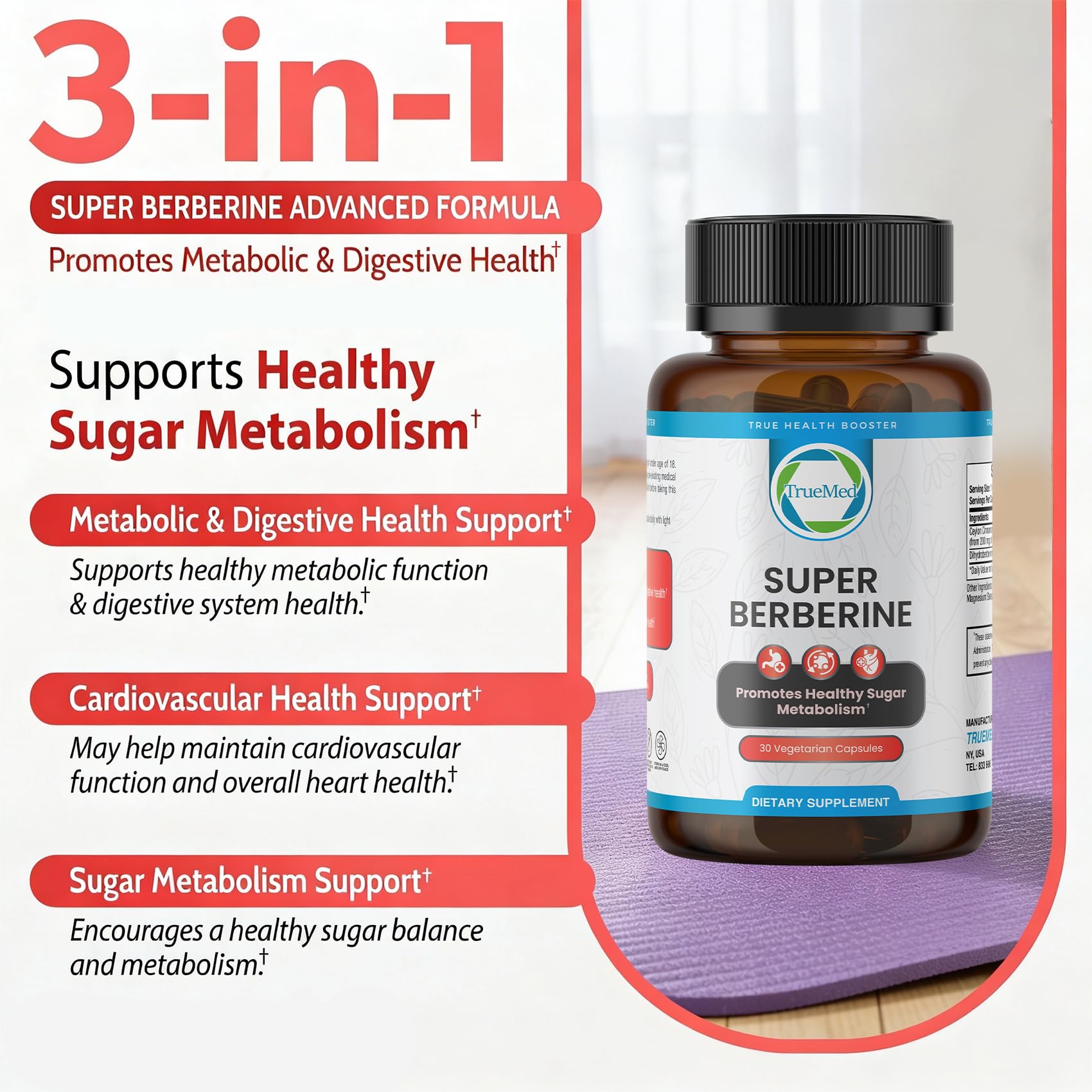 250mg Super Berberine for glucose support