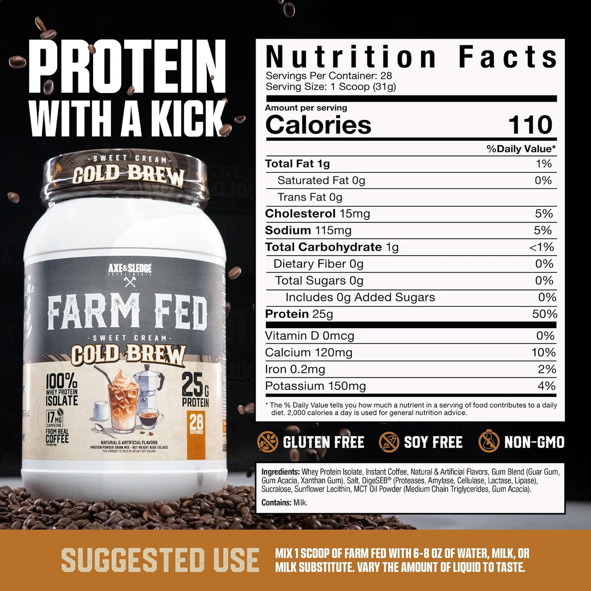 25g protein per serving whey isolate