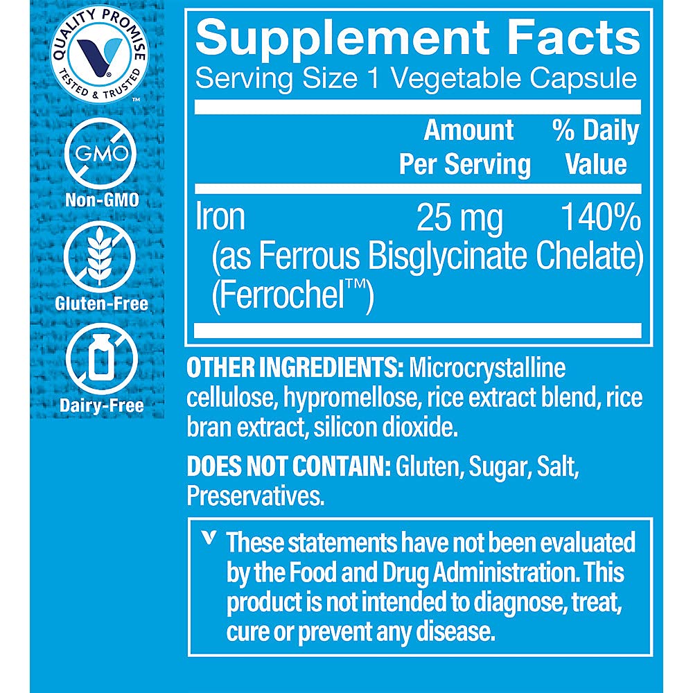 25MG iron for oxygen transport