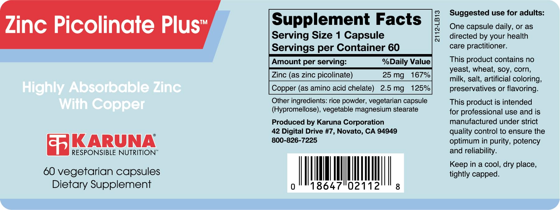 25mg zinc picolinate vegetarian capsules