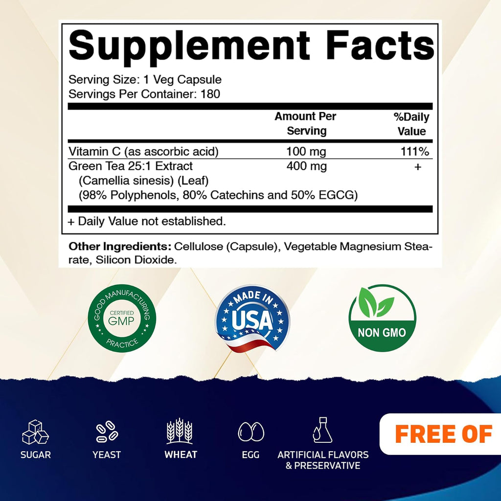 25X concentrated green tea supplement