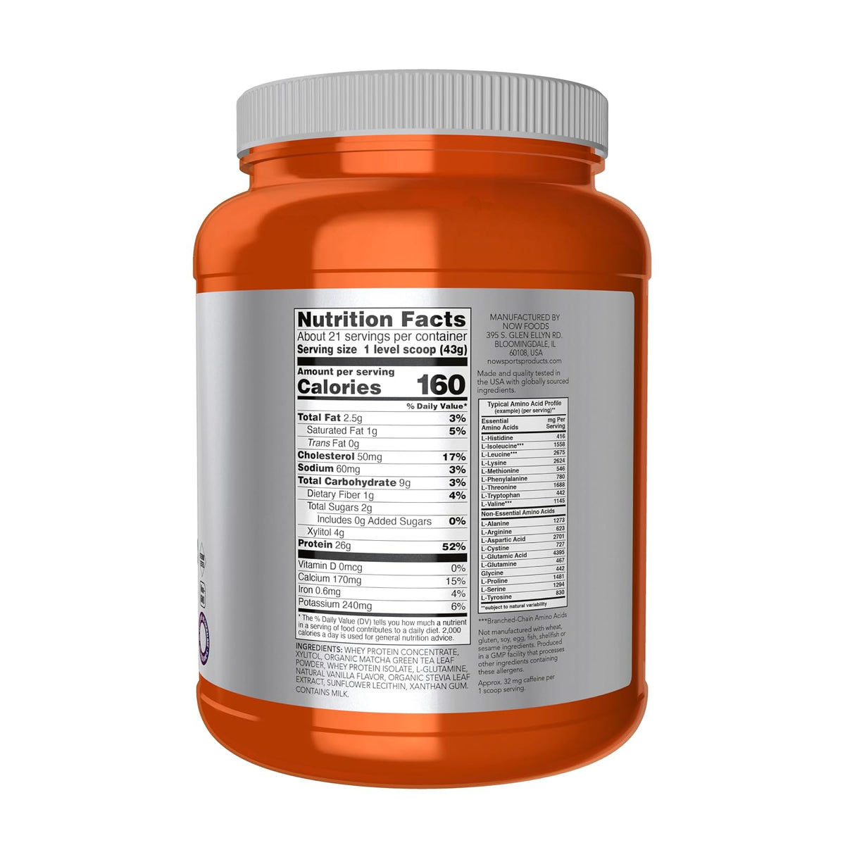 26 g whey protein with BCAAs