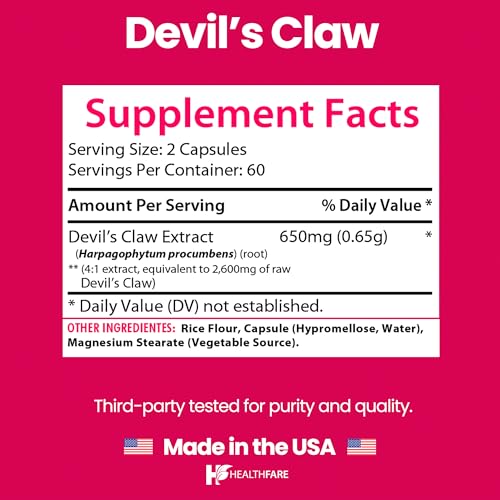 2600mg Devils Claw Root for inflammation
