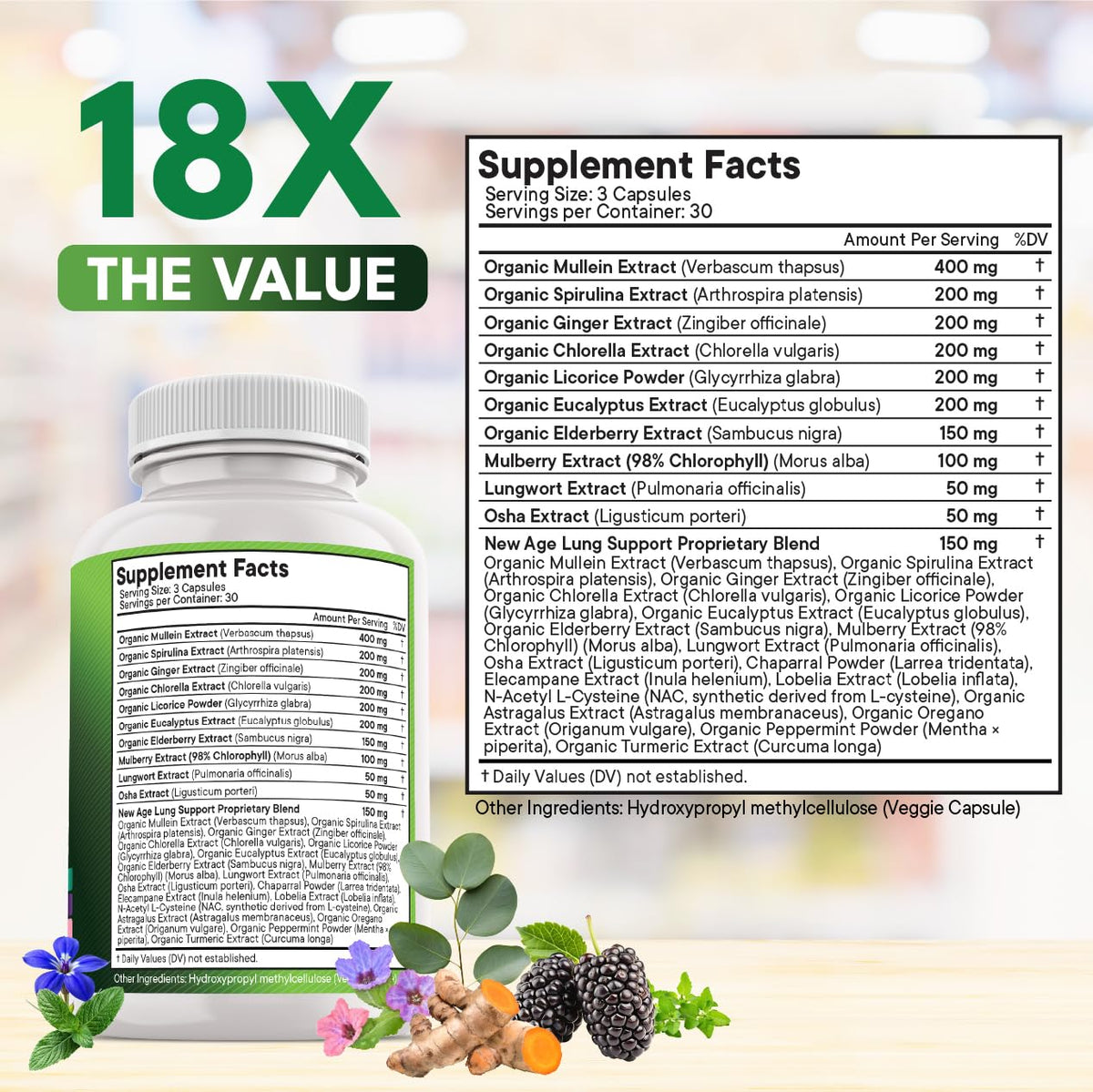 270 capsules of pure mullein extract