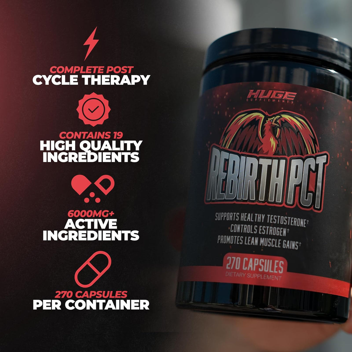 270 capsules of Rebirth post cycle therapy
