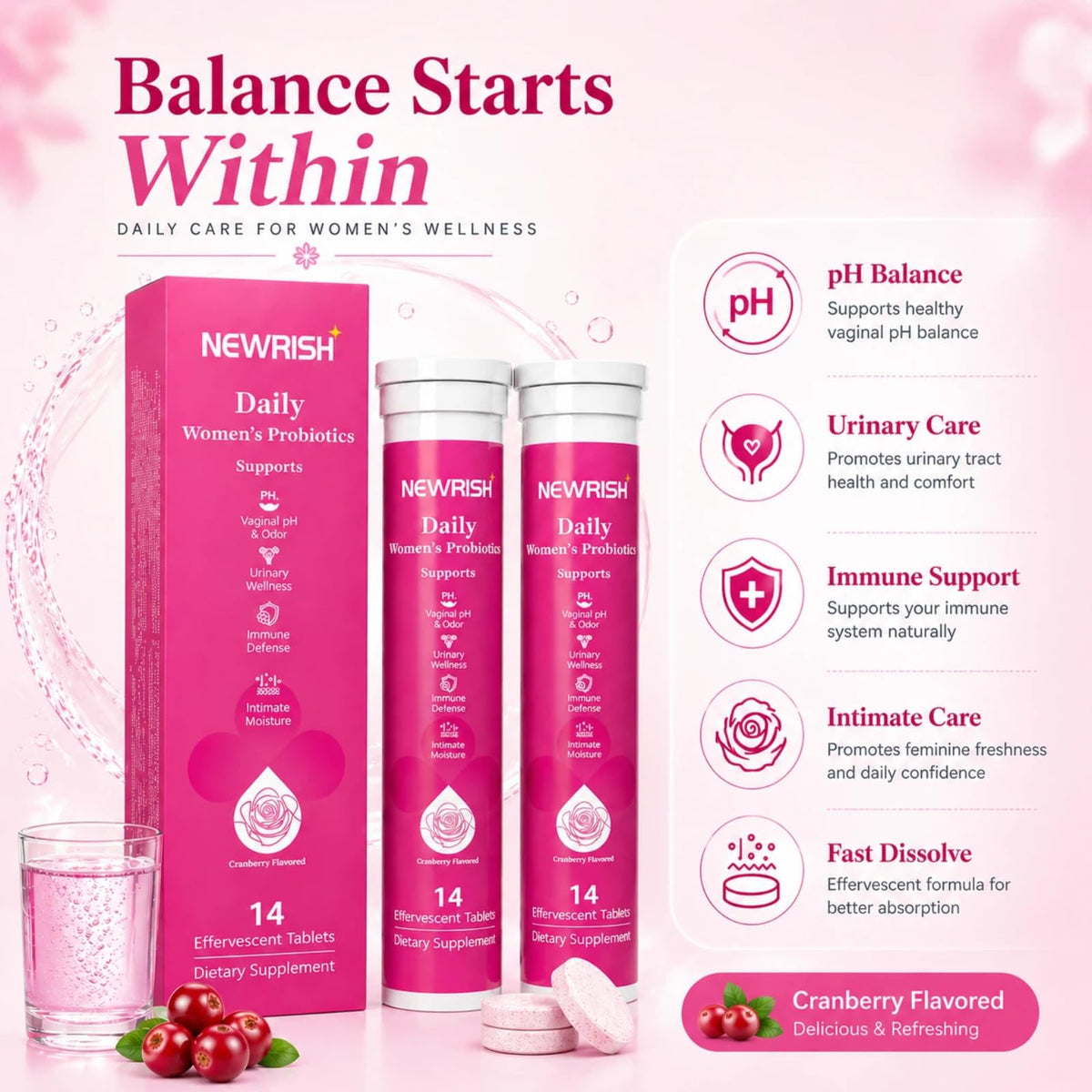 28 count women's probiotic tablets