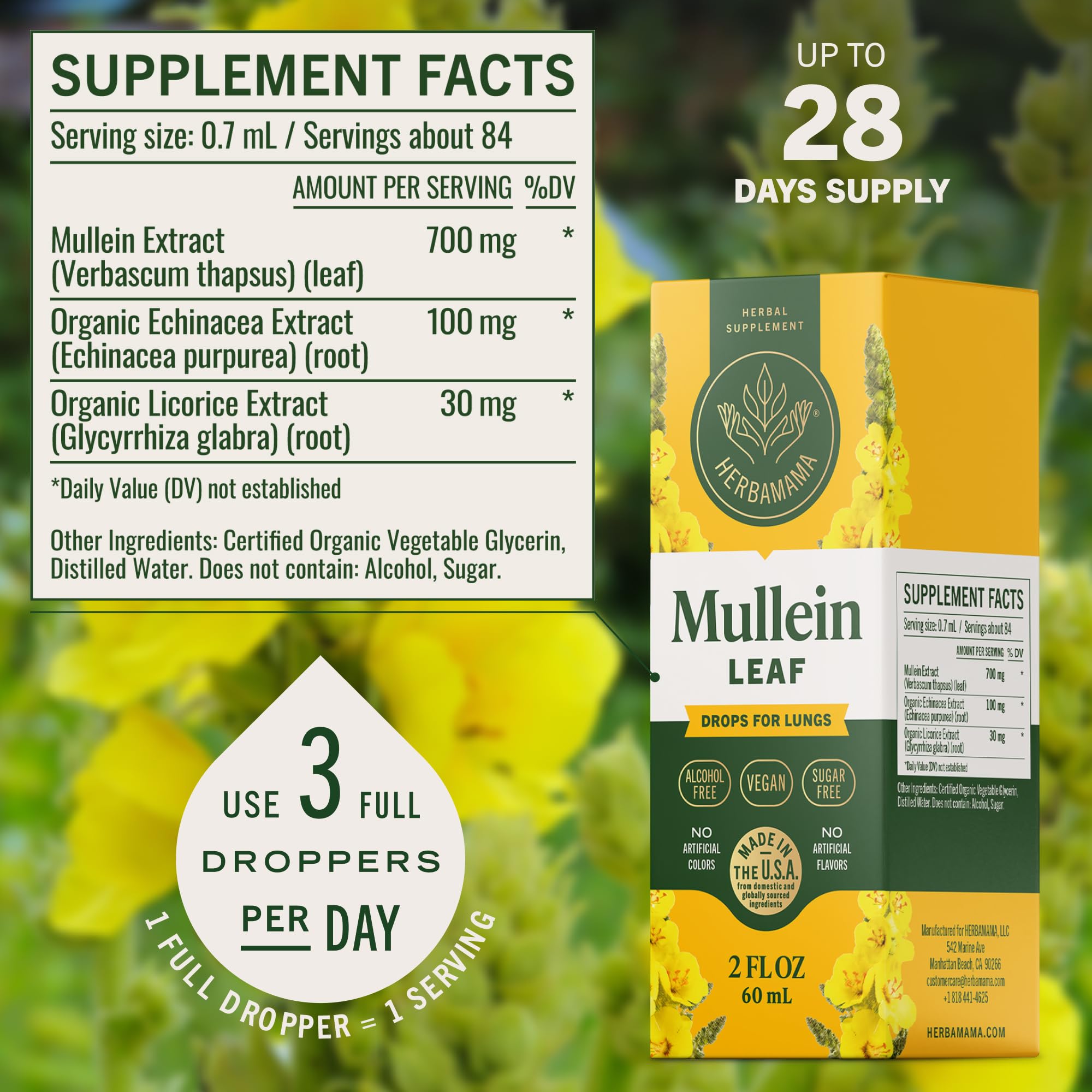 28-day supply of mullein drops