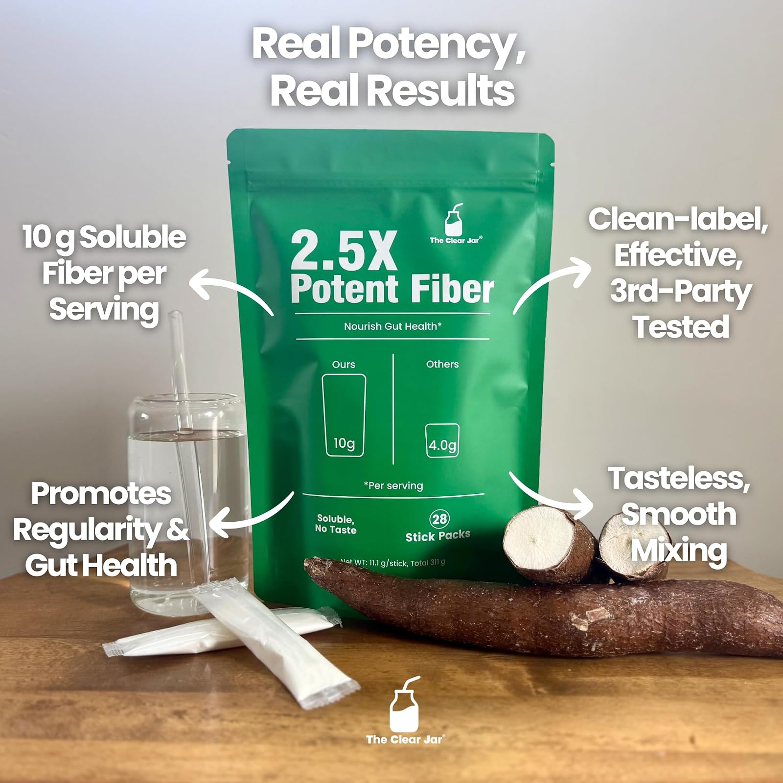 28 packs of clear jar fiber
