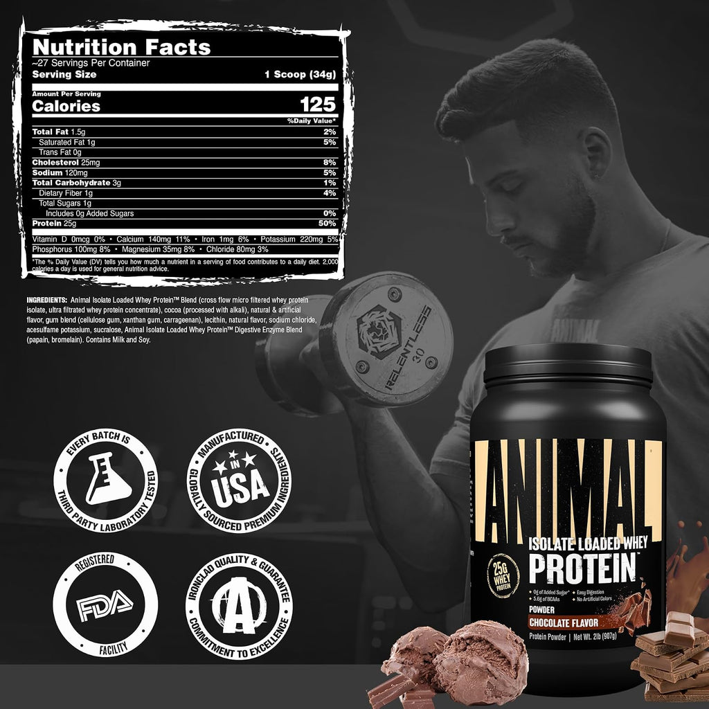 2LB container of whey protein