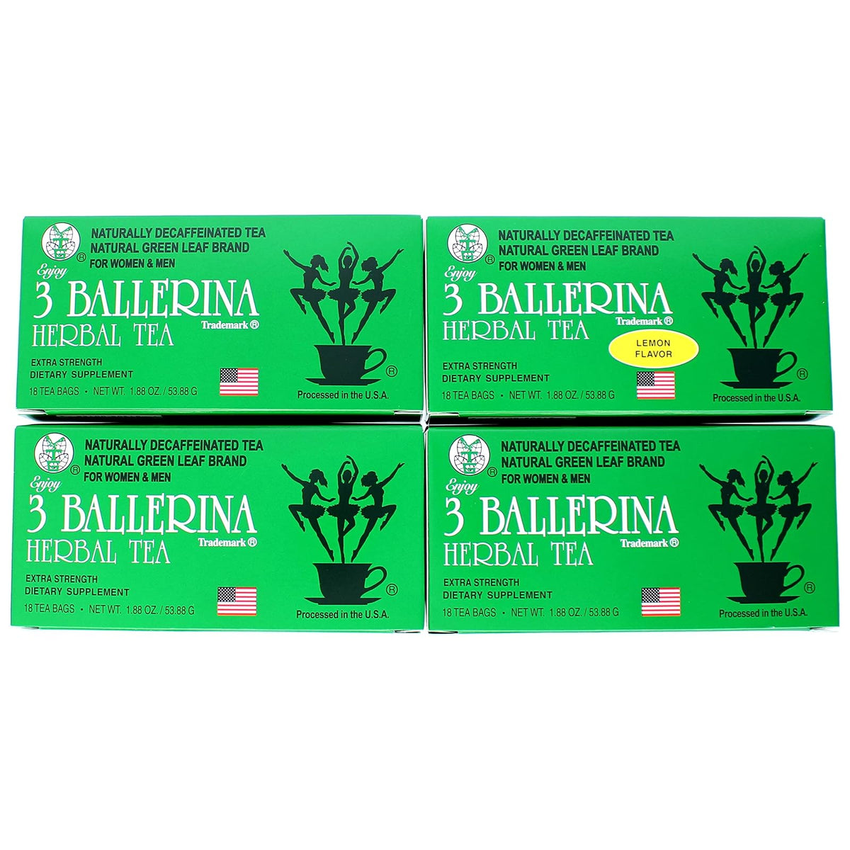 3 Ballerina herbal green detox tea bags