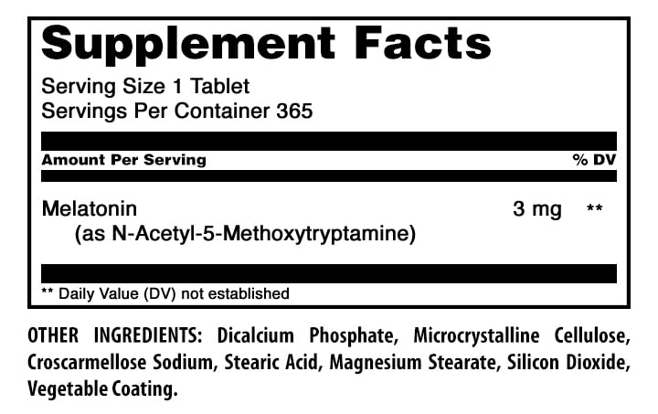 3 mg melatonin for restful nights