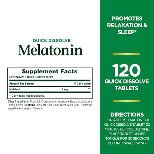 3 mg melatonin tablets for relaxation