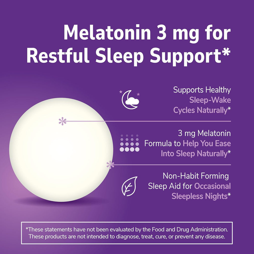 3 mg Melatonin tablets for relaxation
