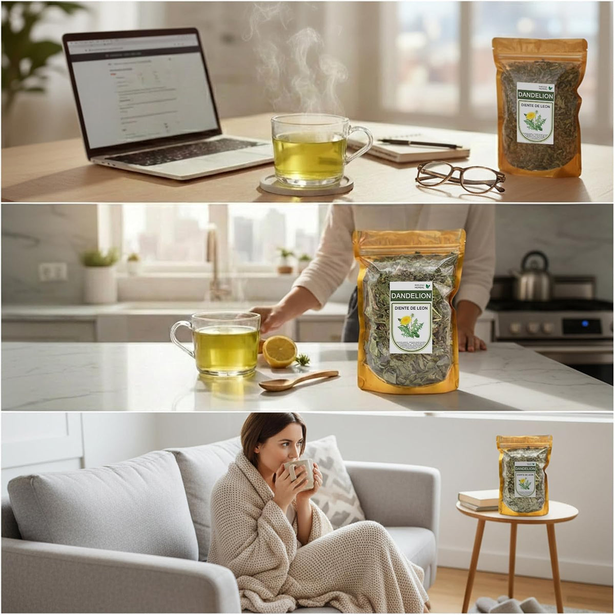 3 oz organic dandelion tea package