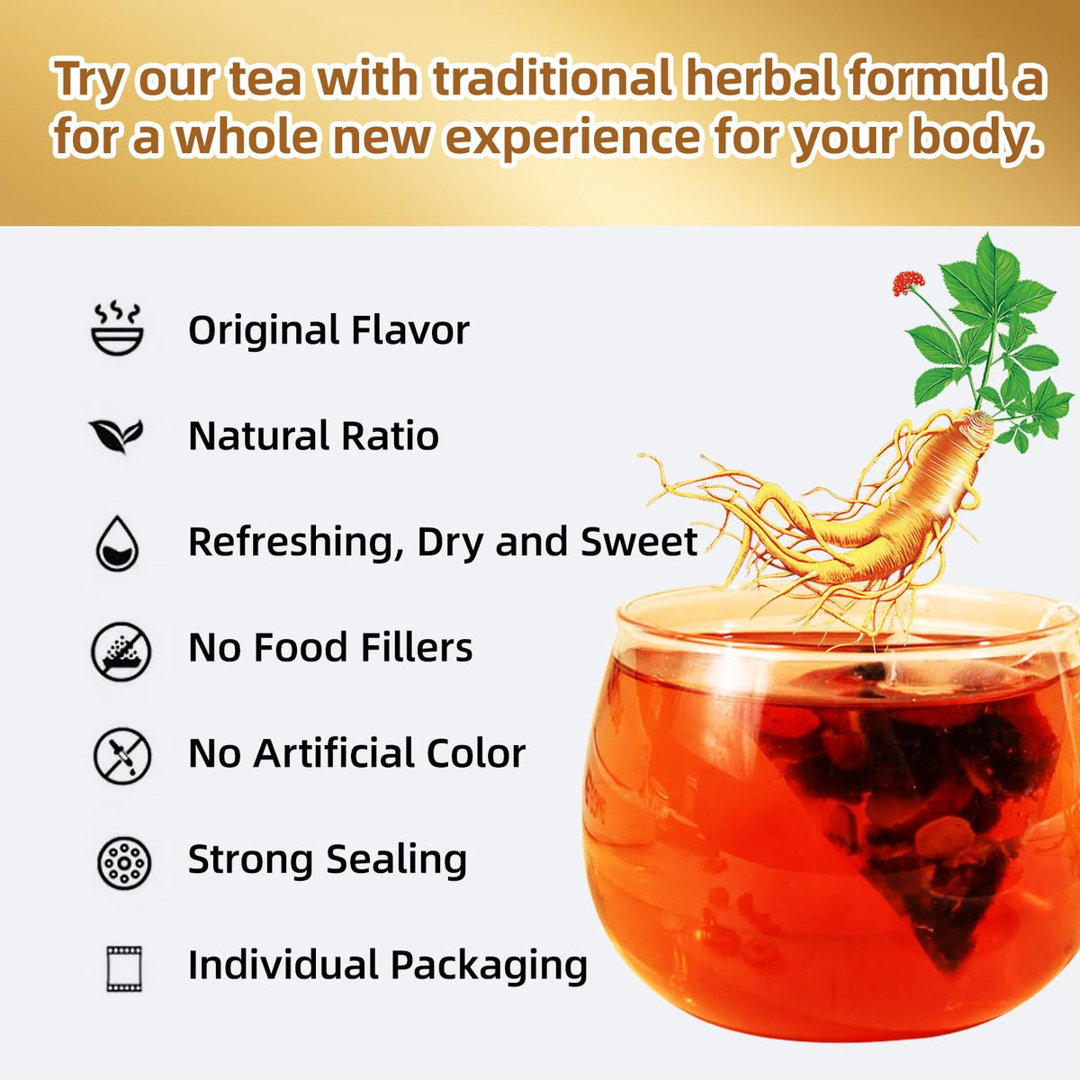 30 bags of revitalizing herbal tea