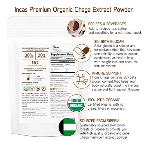 30% beta glucan chaga extract