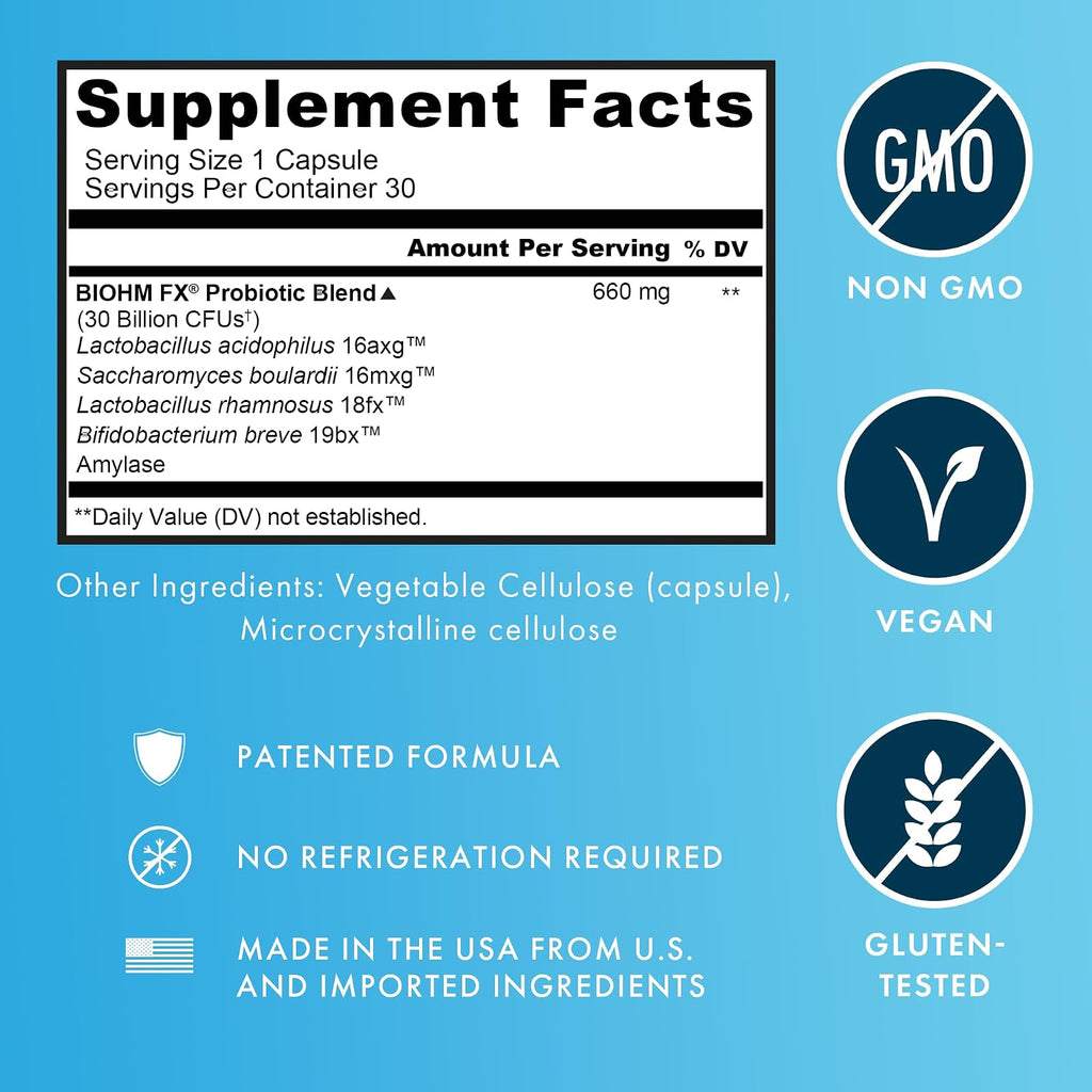 30 billion CFU probiotic capsules