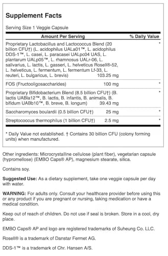 30 billion CFU probiotic complex capsules