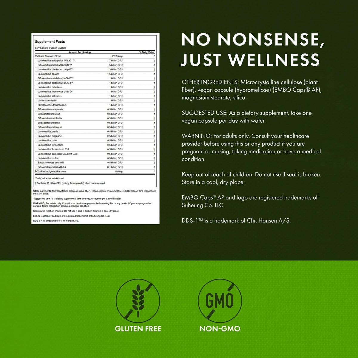 30 billion CFU vegan probiotics