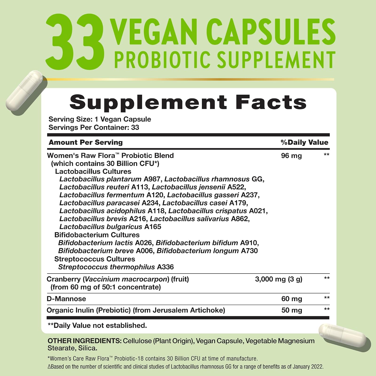 30 billion CFU women's probiotics