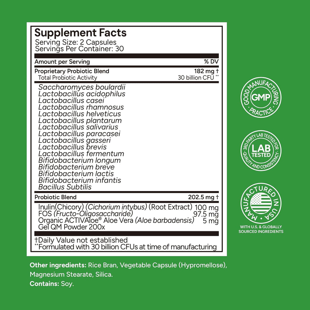 30 billion CFUs probiotics capsules
