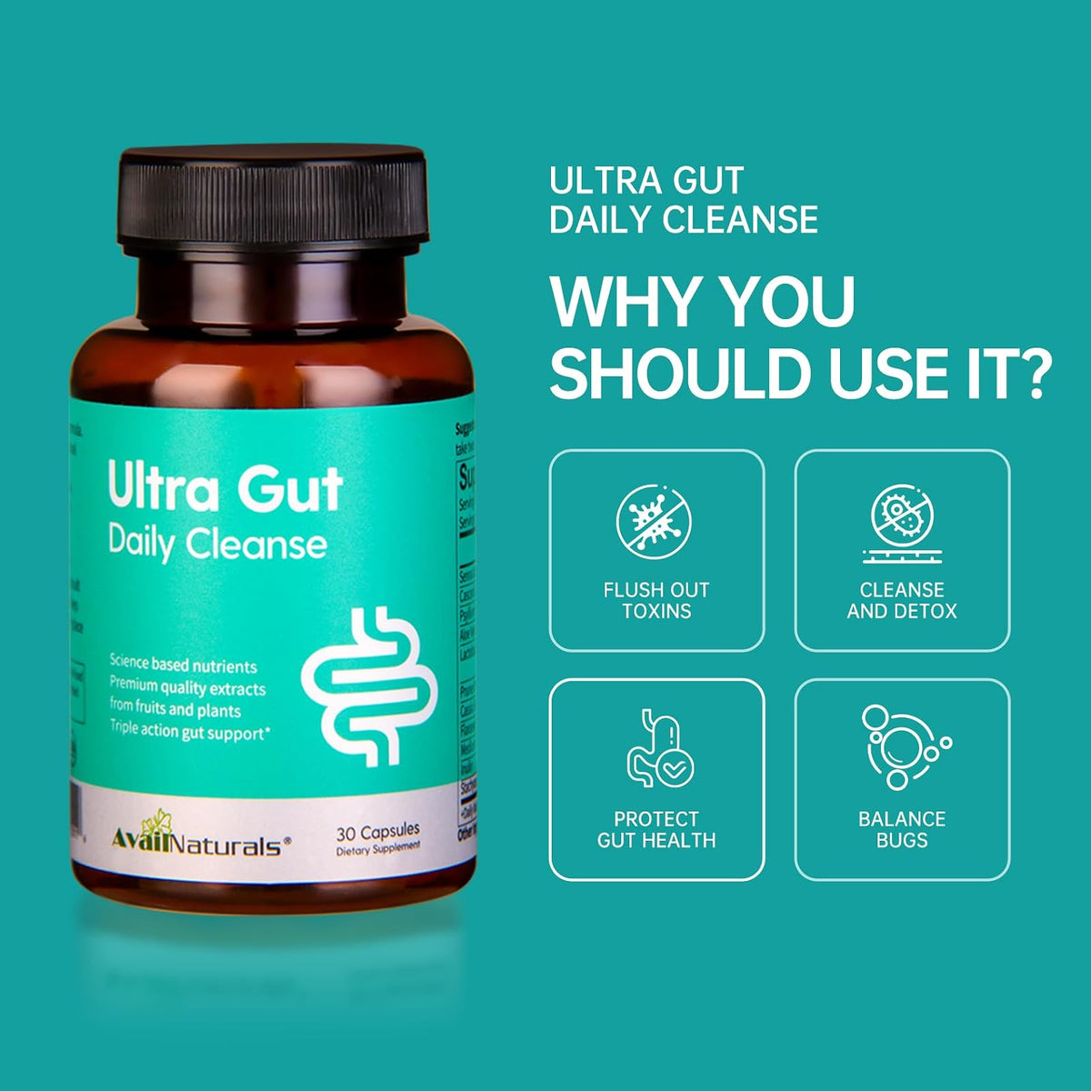 30 capsules for daily gut cleanse