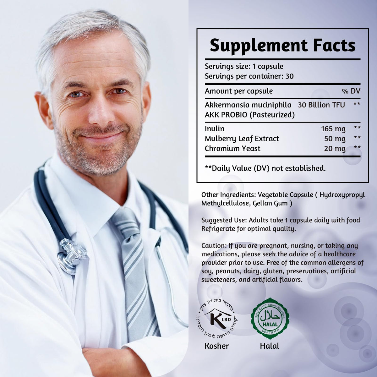 30 capsules for daily probiotic intake