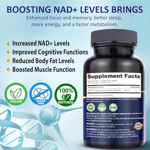 30 capsules of Ageless NMN benefits