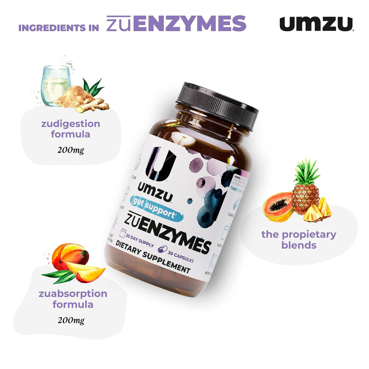 30 capsules of digestive enzyme support