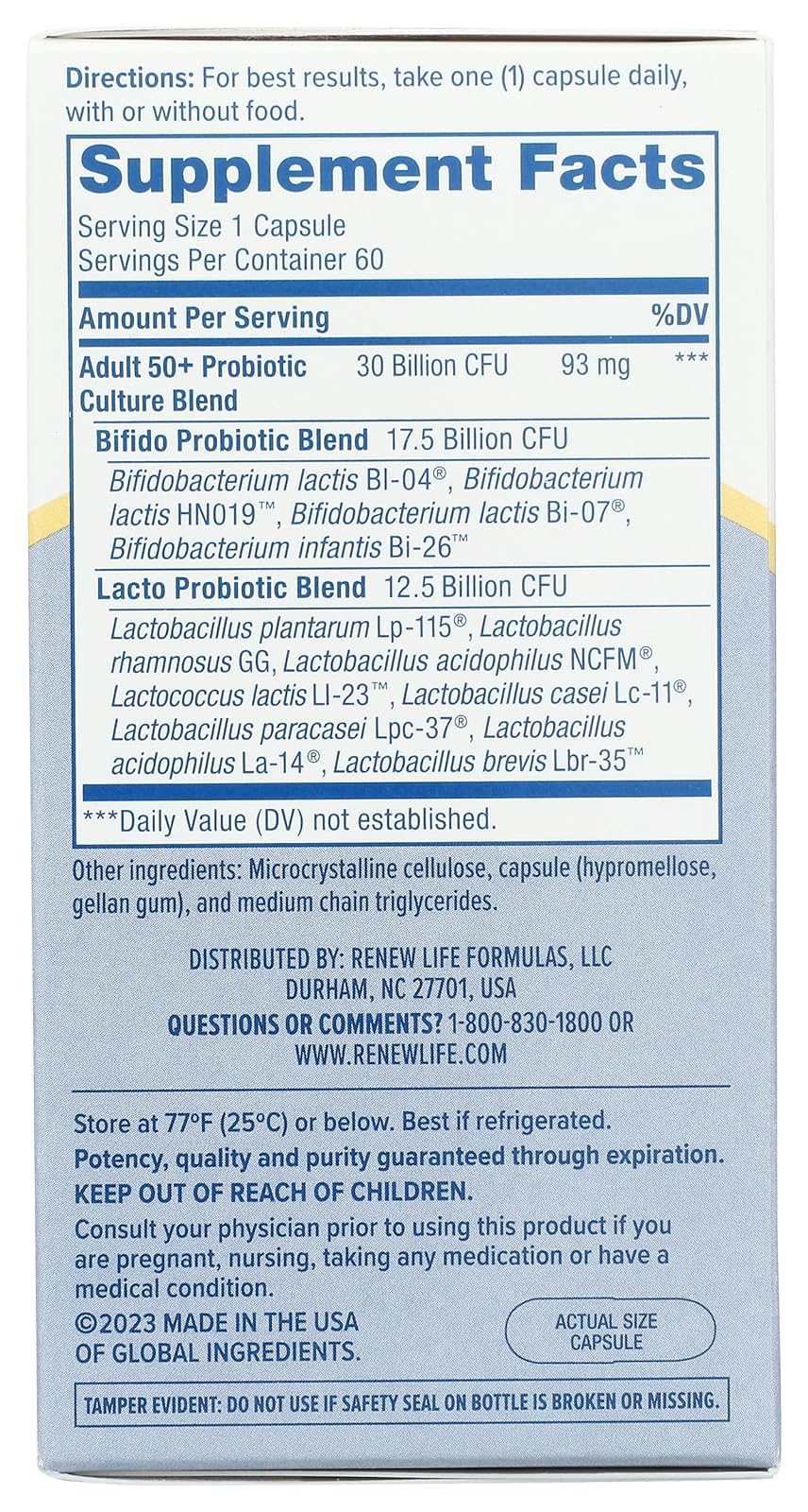 30 capsules of digestive health probiotics