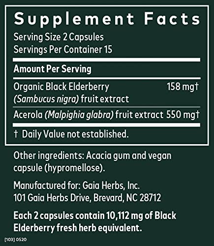 30 capsules of elderberry for immunity
